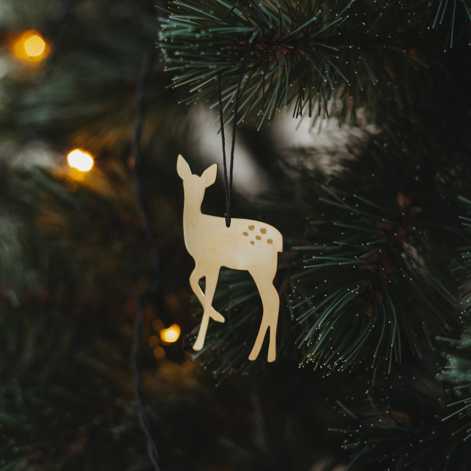 Edle Weihnachtsdeko: Anhänger Reh 6er Set Gold | Eulenschnitt